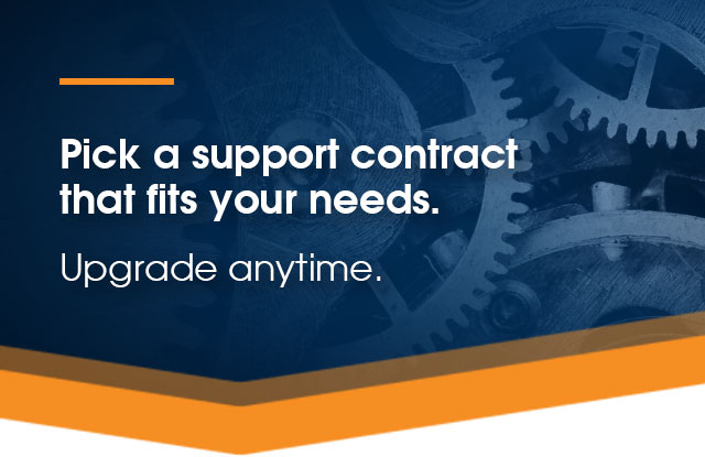 Pick a support contract that fits your needs. Upgrade anytime.